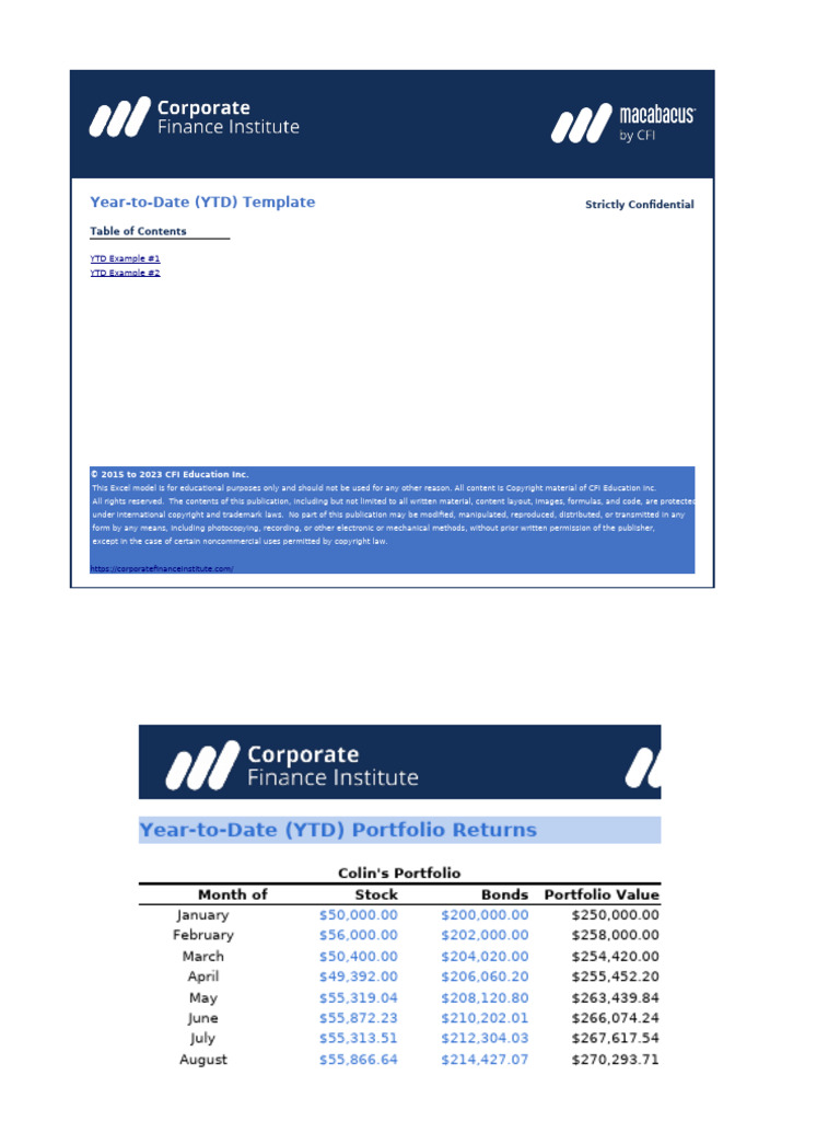Year To Date YTD Template | PDF
