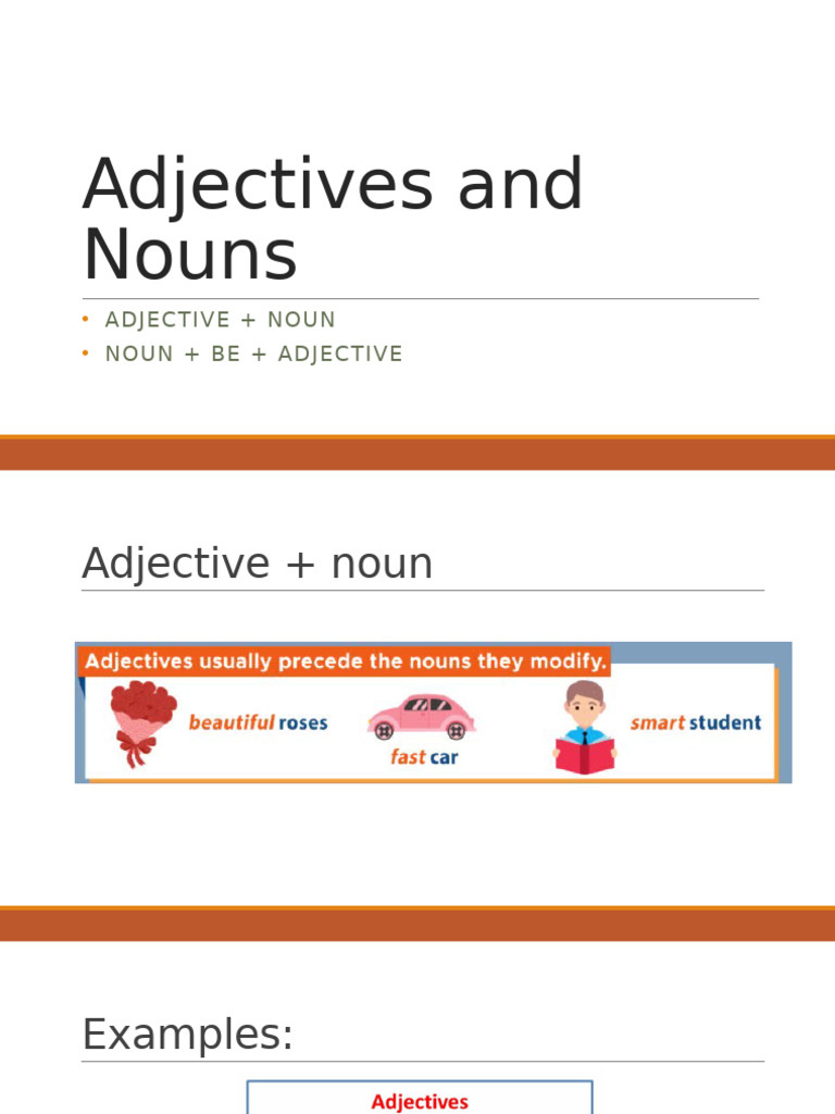 Adjectives and Nouns Class 8 | PDF
