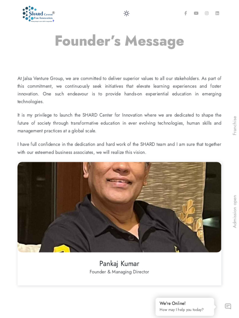 Founder's Message - Vision Behind The Innovation in EduTech | PDF ...