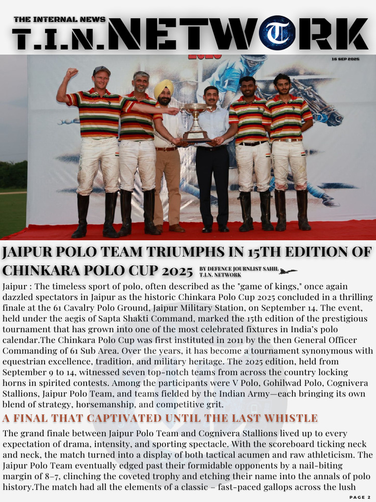 T.I.N. Network Newspaper - 20250916 - 193916 - 0000 | PDF | Sports | Horses