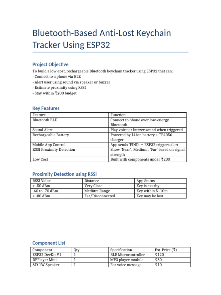 Bluetooth Keychain Tracker with ESP32 | PDF | Telephone | Consumer ...