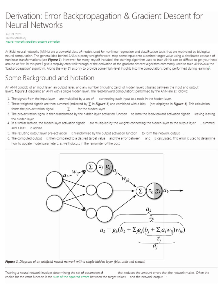 Derivation Error Backpropagation & Gradient Descent | PDF | Applied Mathematics | Algorithms