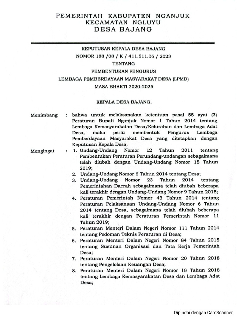 SK Pengurus LPM | PDF