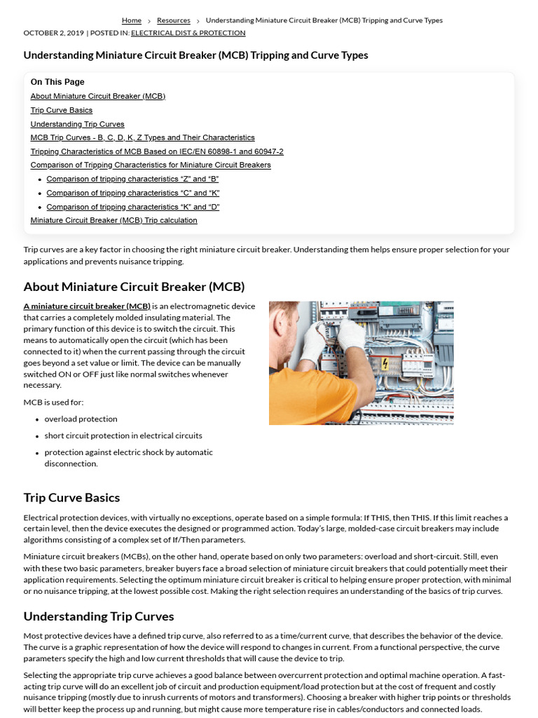Understanding MCB Trip Curves and Types | PDF | Electrical Equipment ...