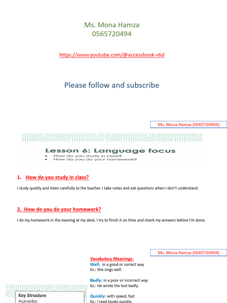 Access Book - Grade 8 - Unit 1 - Lesson 6 | PDF