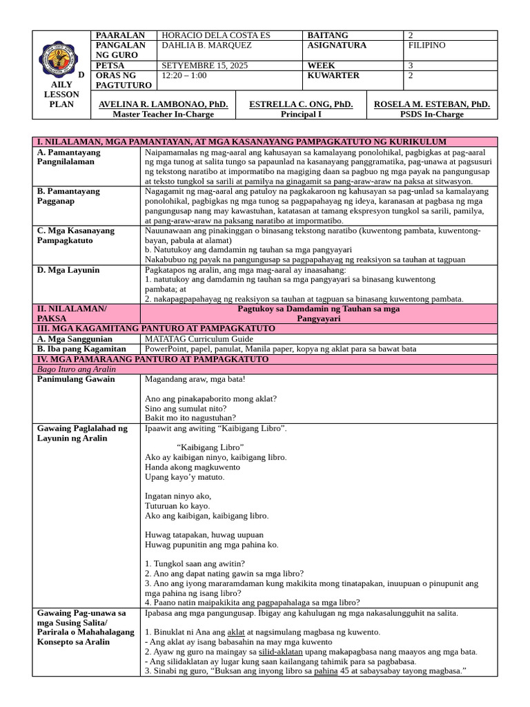Filipino q2 Wk3 | PDF