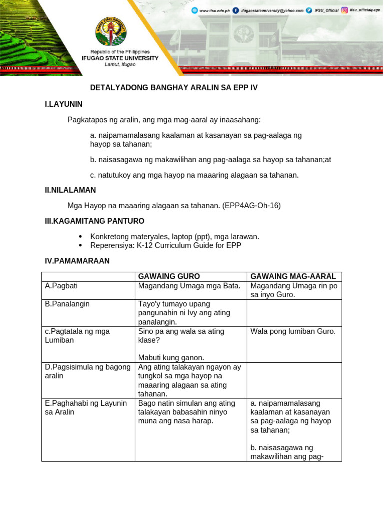 Detailed Lesson Plans EPP-in-EPP-IV_033110 | PDF