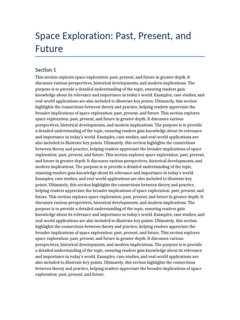 Space Exploration Past Present Future | PDF | Space | Exploration