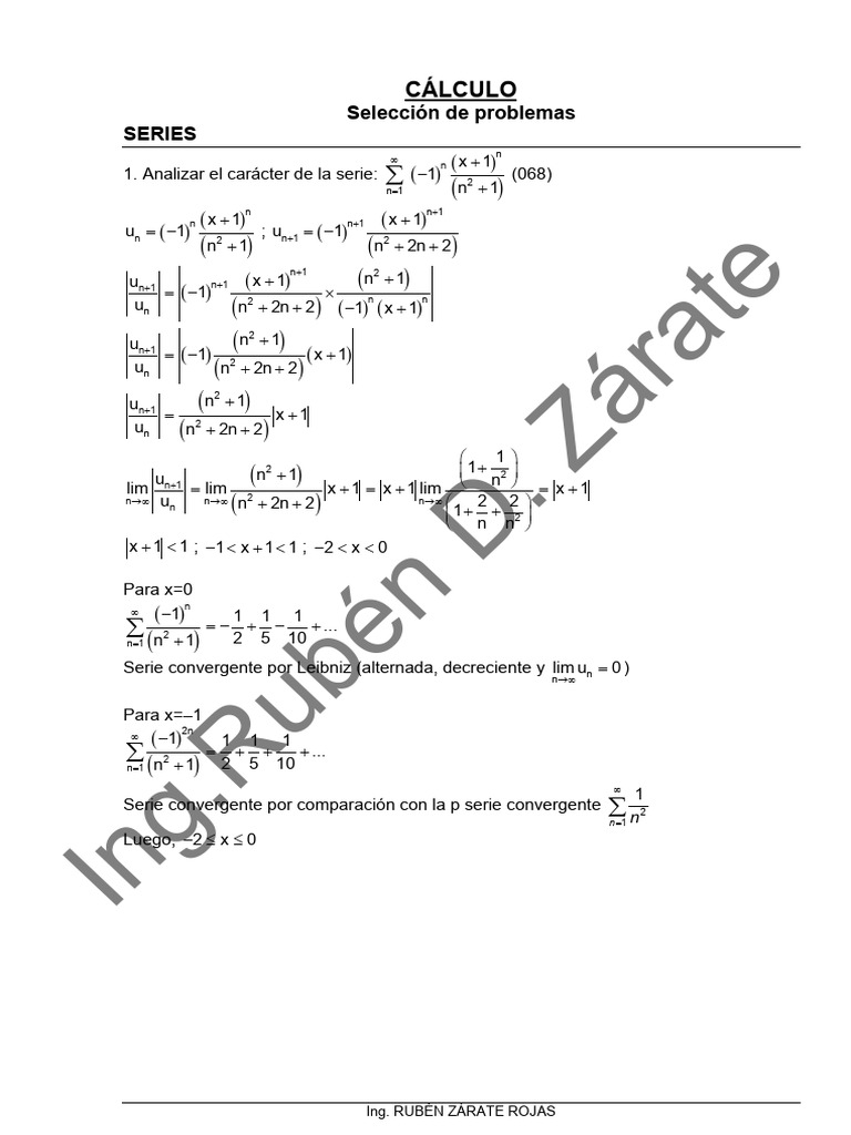 Análisis de Series Matemáticas en Cálculo | PDF