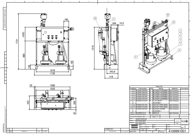 AGSS Duplex HTM ISO Dimension Drawing EN Wuxi 4109991001 | PDF