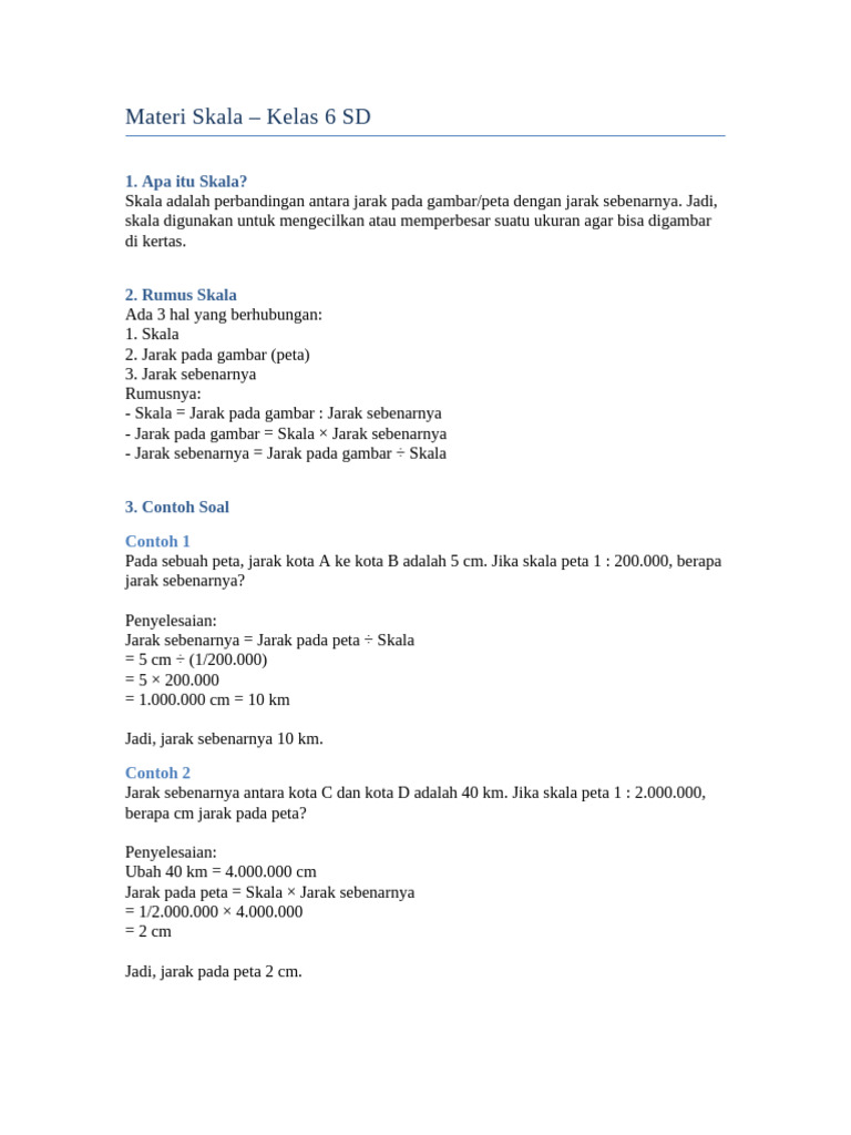 Materi Skala Kelas6 | PDF