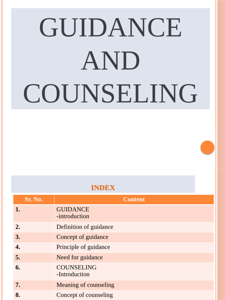 Guidance Ang Counselling | PDF | Psychotherapy | Counseling Psychology