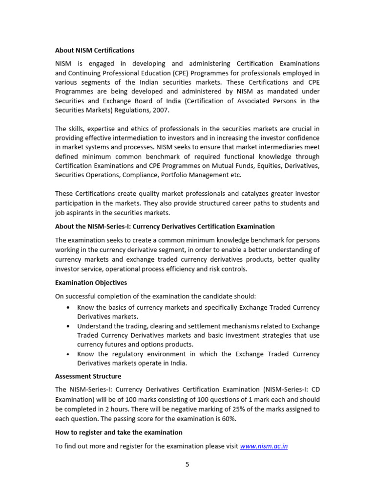 NISM Currency Derivatives Certification Guide | PDF | Option (Finance ...