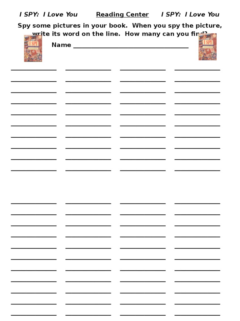 I Spy Picture Hunt for Kids | PDF | Career & Growth | Language Arts ...