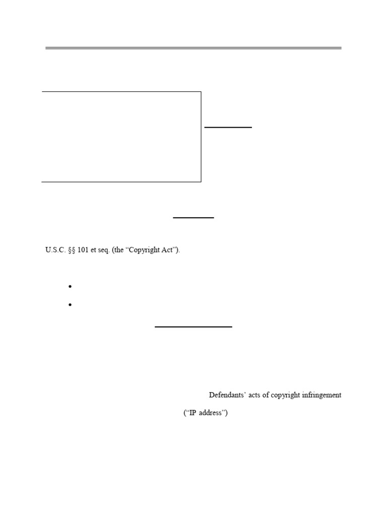 Copyright Infringement Complaint: BitTorrent | PDF