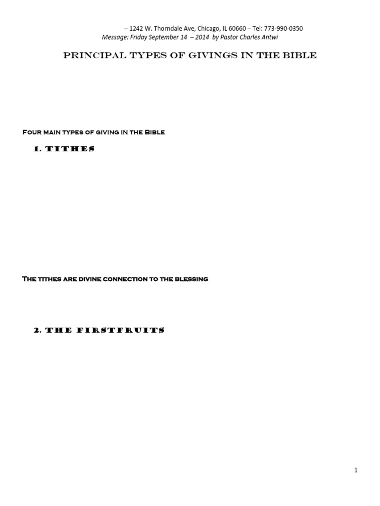 Biblical Types of Giving Explained | PDF | Religious Belief And Doctrine