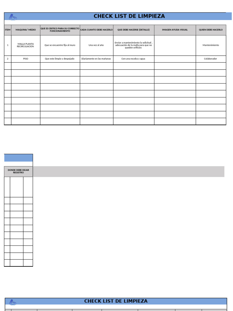 3S Check List Limpieza | PDF