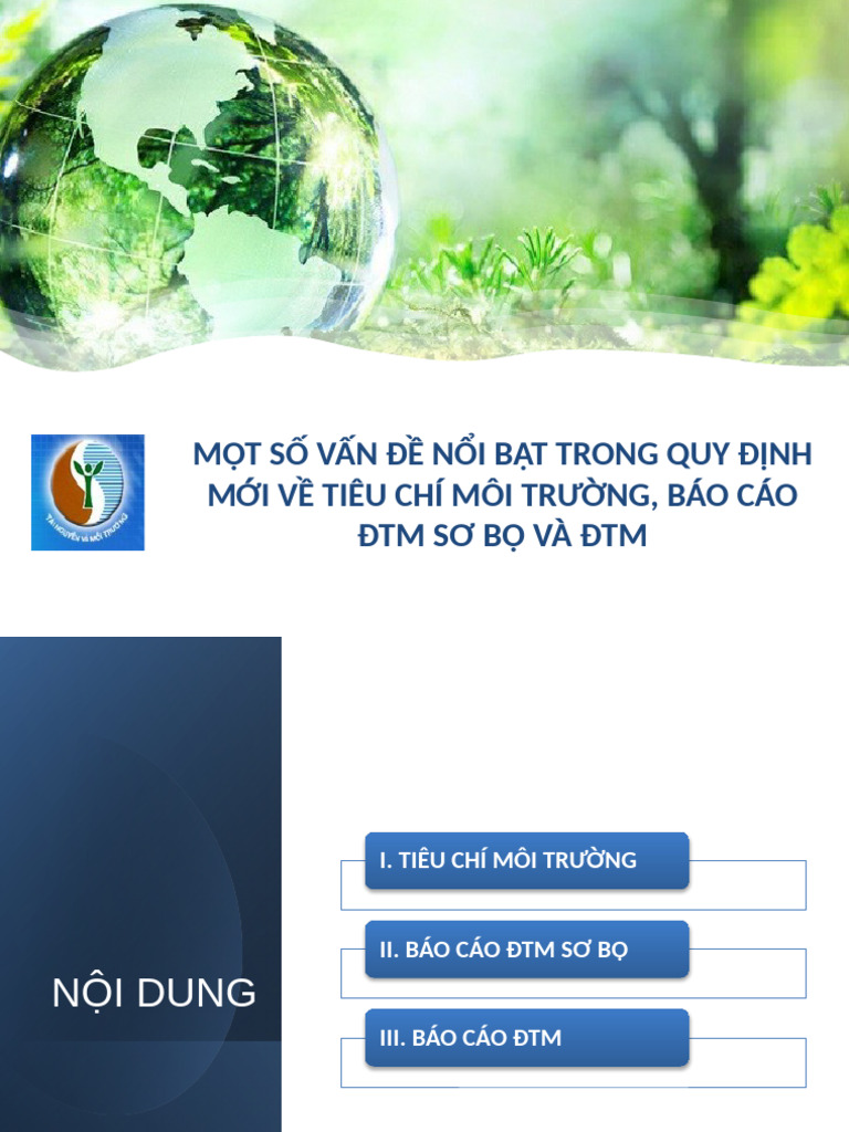 Chuyen de Danh Gia Tieu Chi Moi Truong, ĐTM So Bo Va Thuc Hien Đanh Gia Tac Dong Moi Truong | PDF