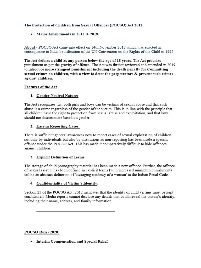 The Protection of Children From Sexual Offences | PDF | Crimes | Crime ...