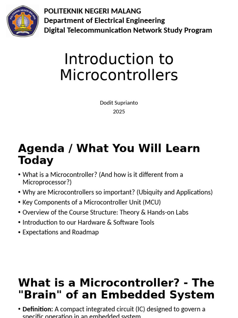 1 Introduction To Microcontrollers | PDF | Microcontroller | Embedded System