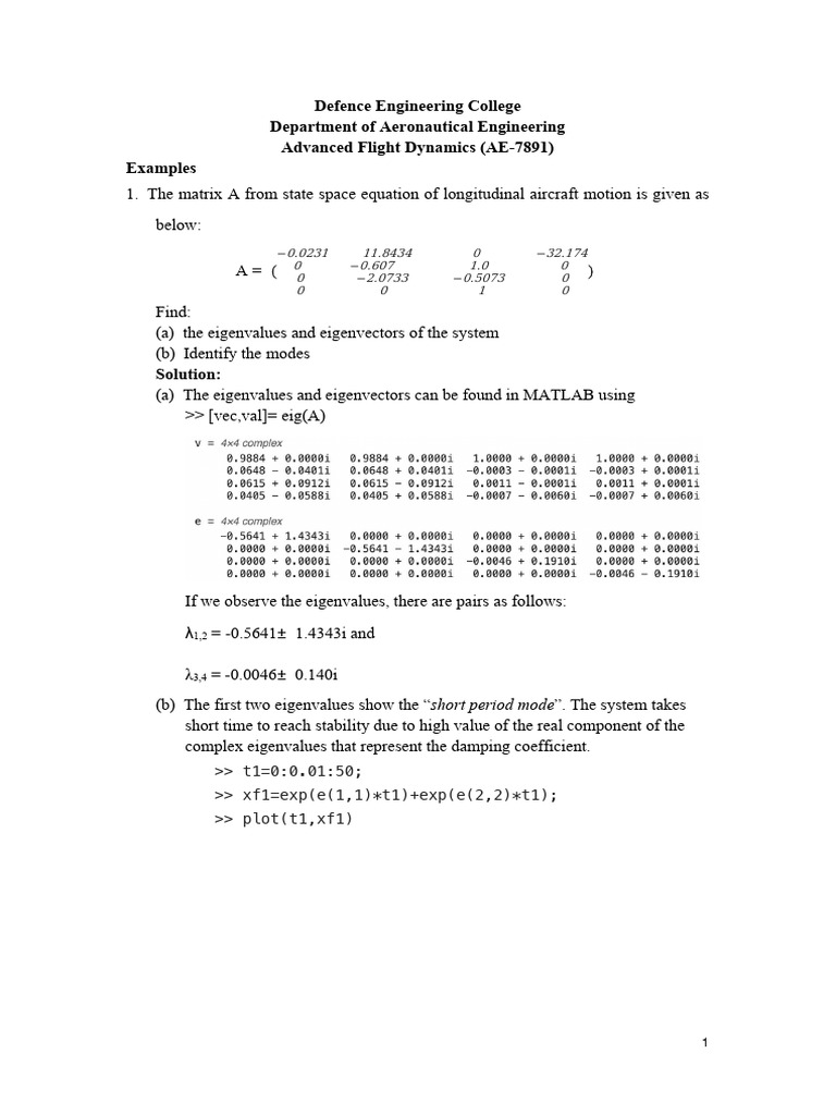 Examples On Chapter 3 and Assignment | PDF | Eigenvalues And Eigenvectors | Physics