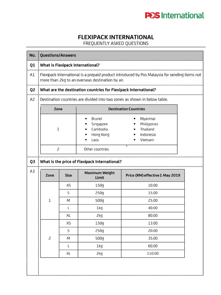 Flexipack International FAQs Guide | PDF