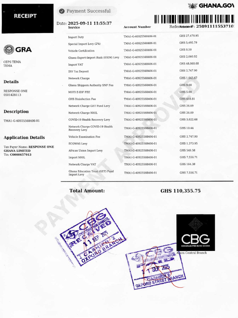 GRA Receipt | PDF