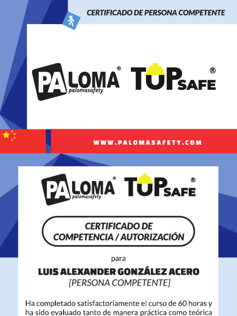 Certificado Persona Competente | PDF