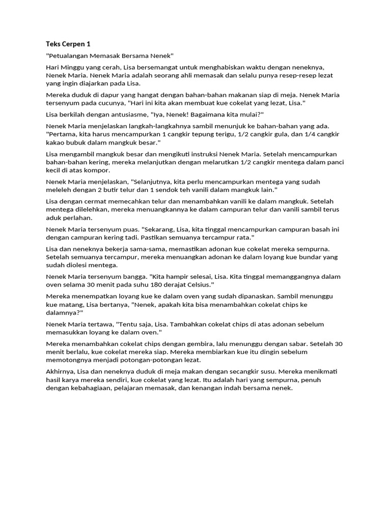 Teks Cerpen 1 | PDF