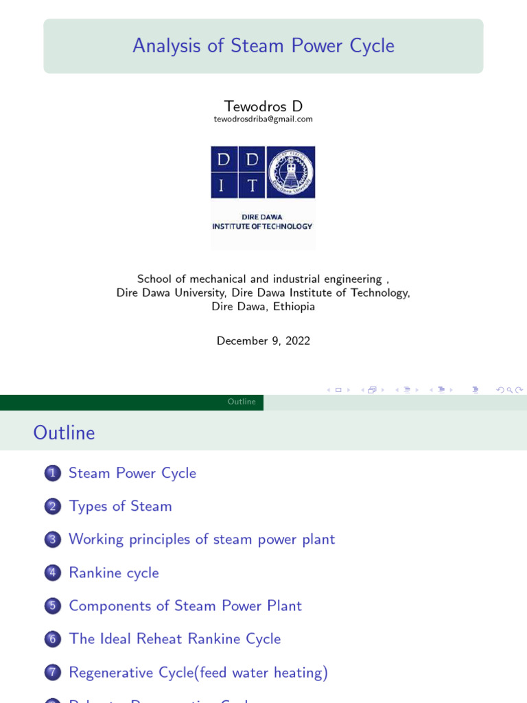 Steam Power Cycle Analysis Overview | PDF | Steam | Steam Engine