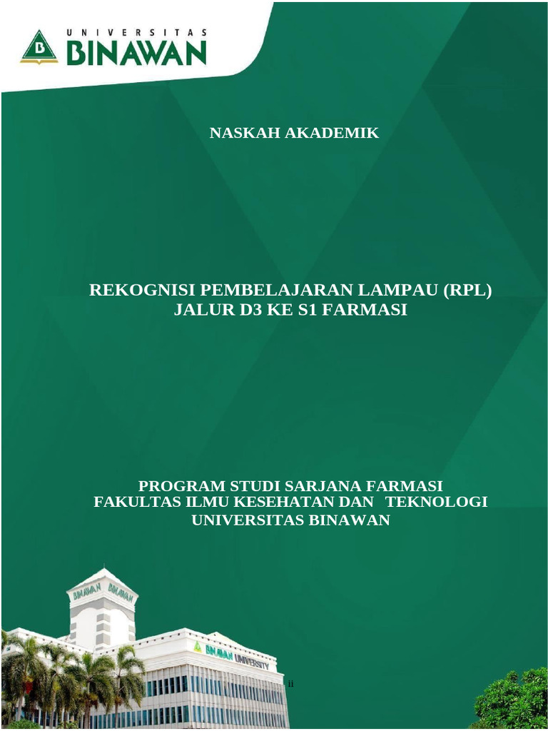 Naskah Akademik RPL D3 Farmasi Ke S1 | PDF