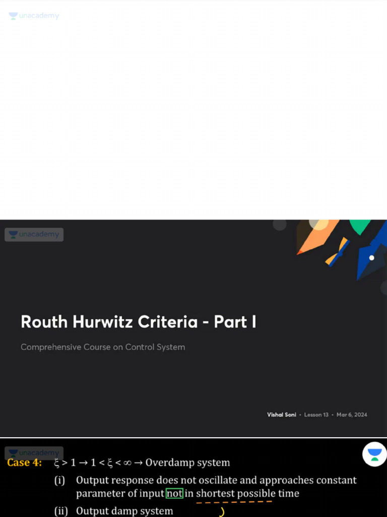 LEC11 Routh Hurwitz Criteria Part I With Anno | PDF