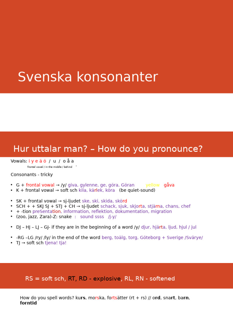 Svenska Konsonanter | PDF