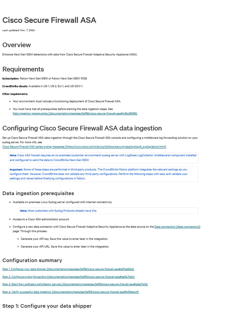 Cisco Secure Firewall ASA: Requirements | PDF | Firewall (Computing ...