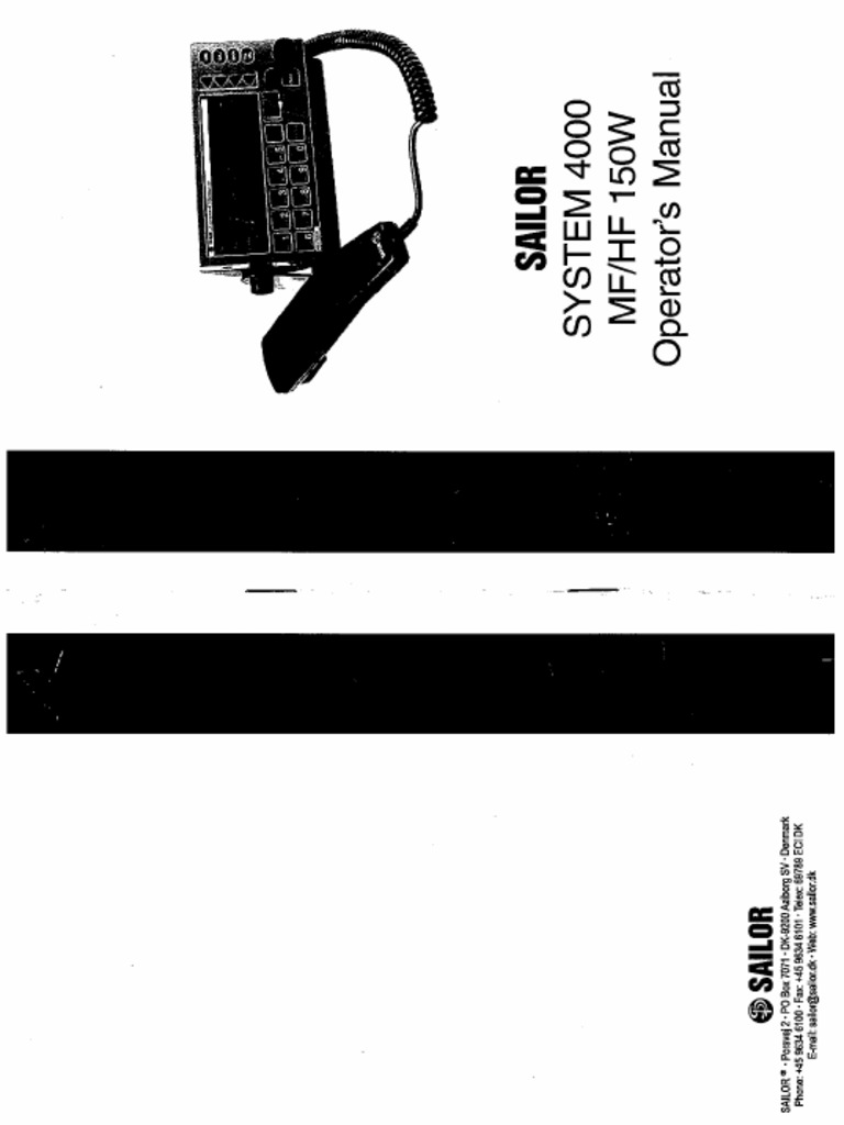 Sailor System 4000 MFHF 150w Operator Manual | PDF
