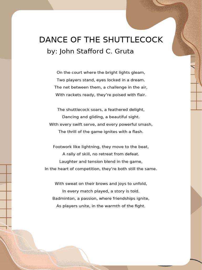 Dance of The Shuttlecock | PDF