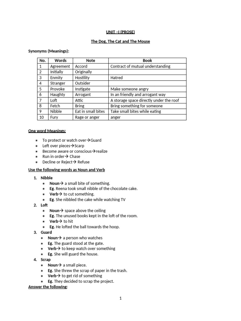 Unit I (Prose) | PDF