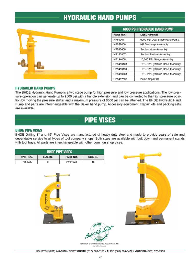 6000 PSI Hydraulic Hand Pumps Guide | PDF | Pump | Energy Technology