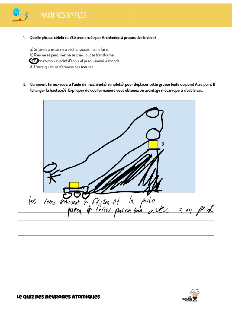Exercices sur les machines simples | PDF | Levier (mécanique)