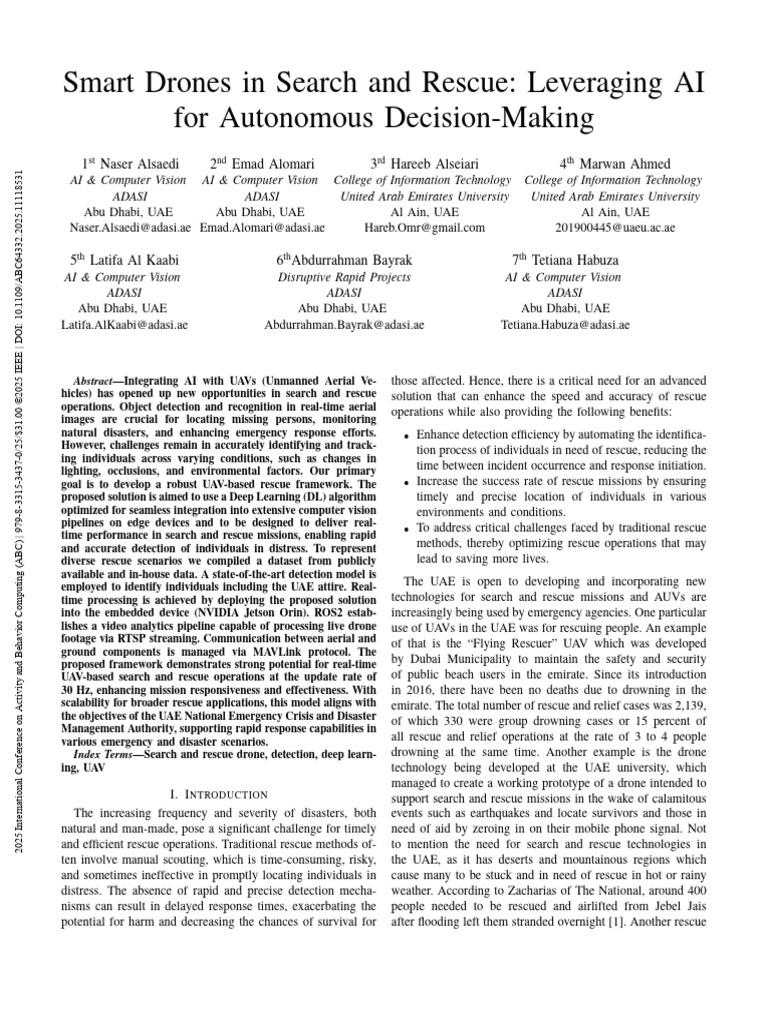 AI-Driven Drones for Search and Rescue | PDF | Unmanned Aerial Vehicle ...