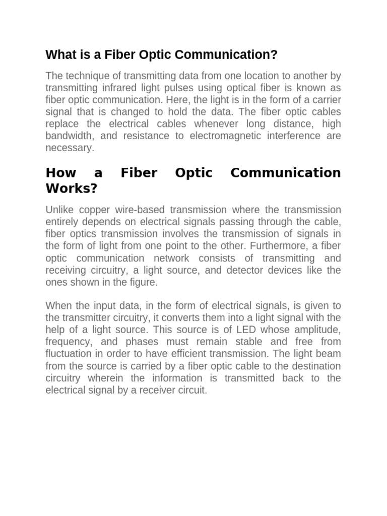 What Is A Fiber Optic Communication | PDF | Optical Fiber | Fiber Optic ...