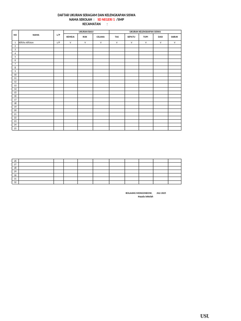 Aaaaa Format Usulan Seragam Siswa Baru | PDF