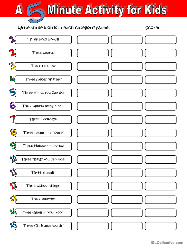 5 Minute Activity 5 | PDF