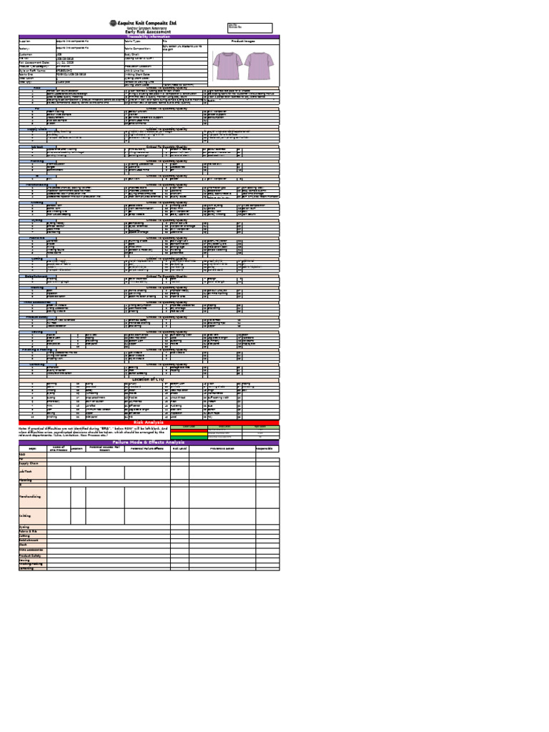 Girl T-Shirt Risk Assessment Report | PDF | Knitting | Seam (Sewing)