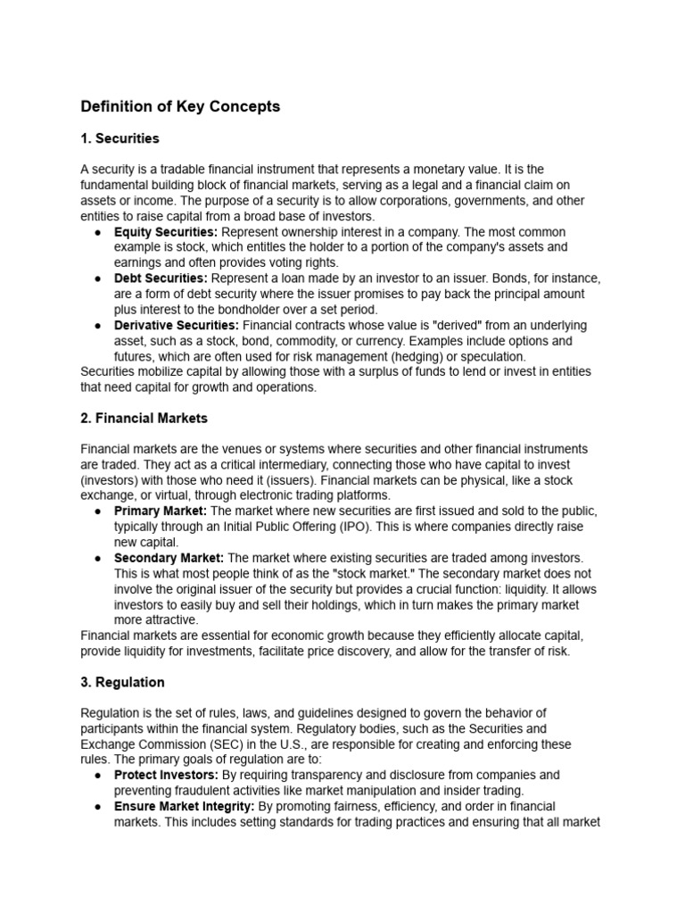 Define, Explain, and Discuss Individually and The... | PDF | Securities ...