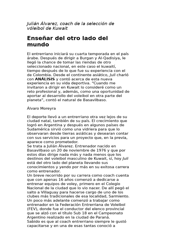 Nota Julián Álvarez | PDF
