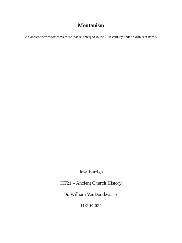 Montanism and Pentecostalism | PDF | Pentecostalism | Religious Faiths