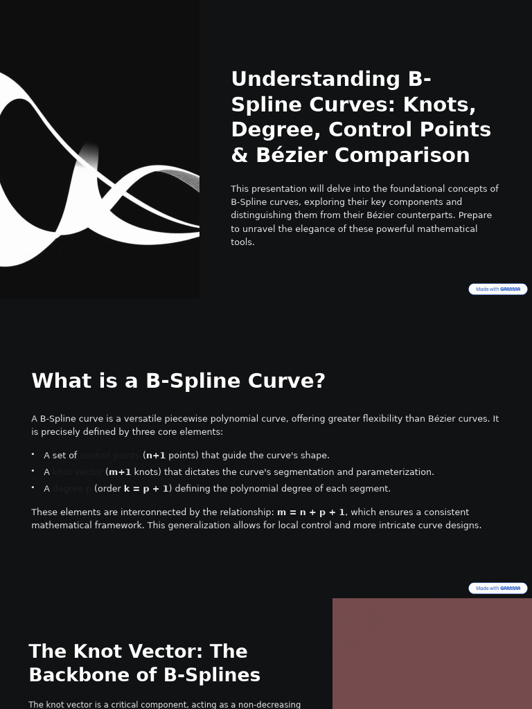 B-Splines: Control Points & Bézier Comparison | PDF | Spline ...