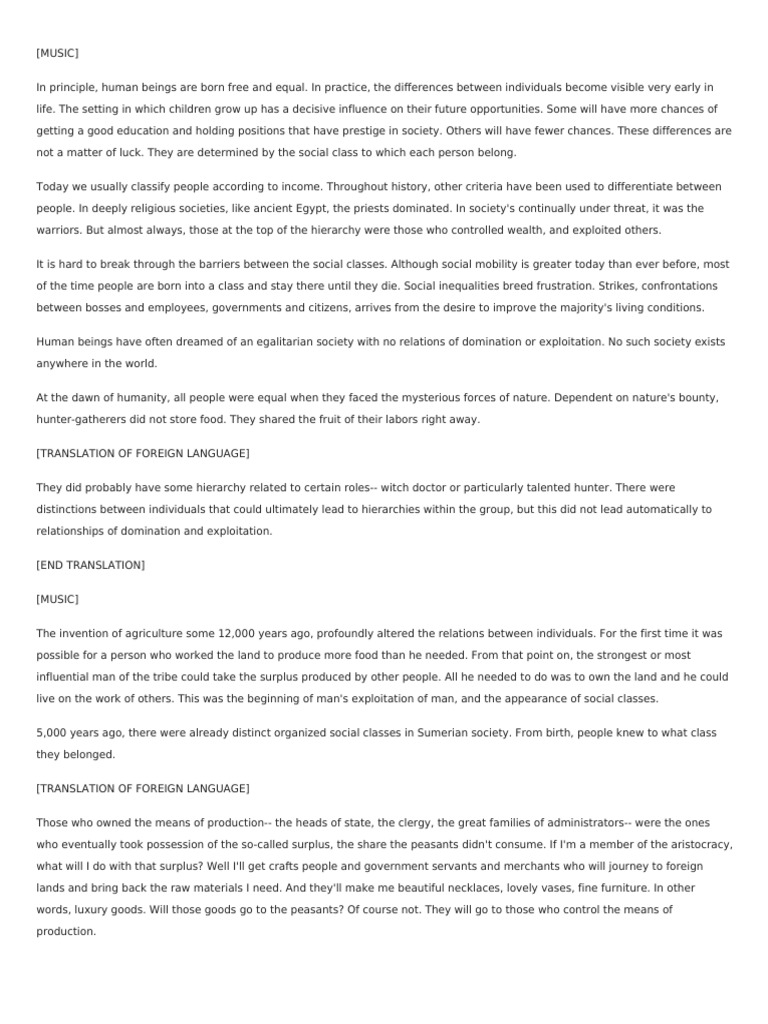 History of Social Classes | PDF | Karl Marx | Communism