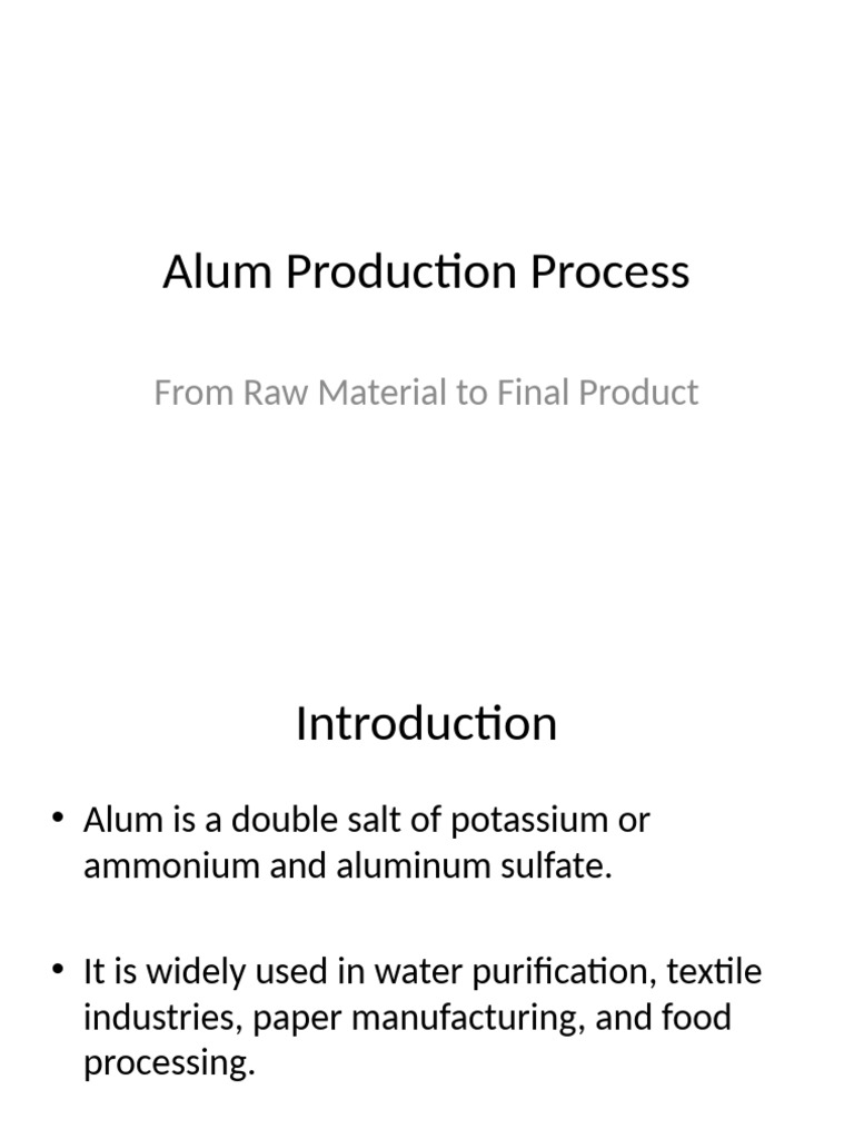 Alum Production: Process Overview | PDF